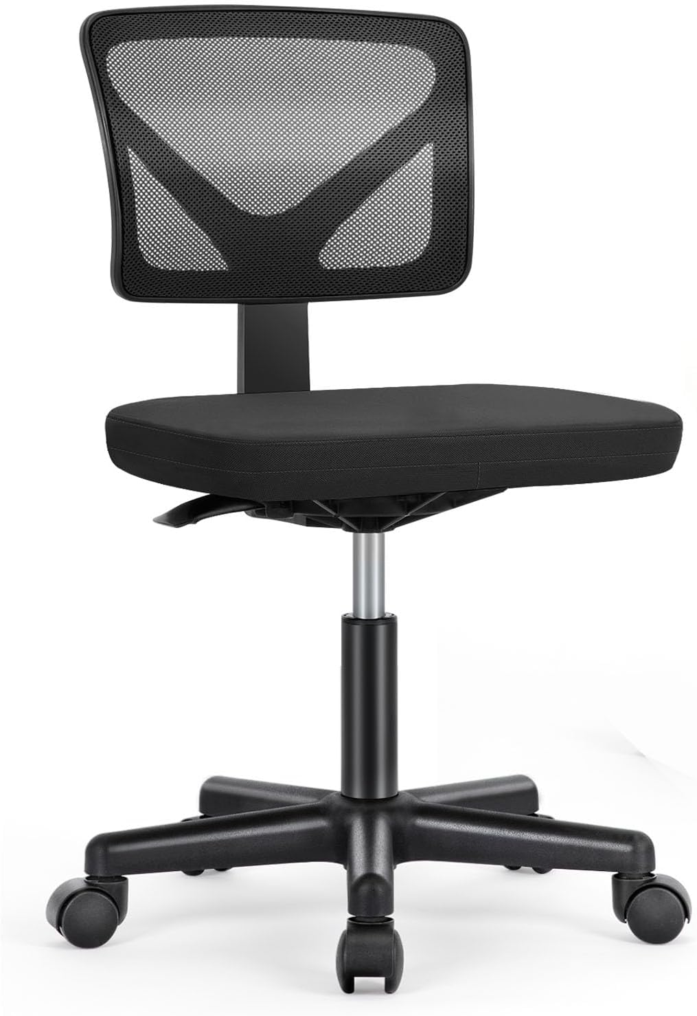 Sweetcrispy Armless Desk Chair - Small Home Office Chair with Wheels ...