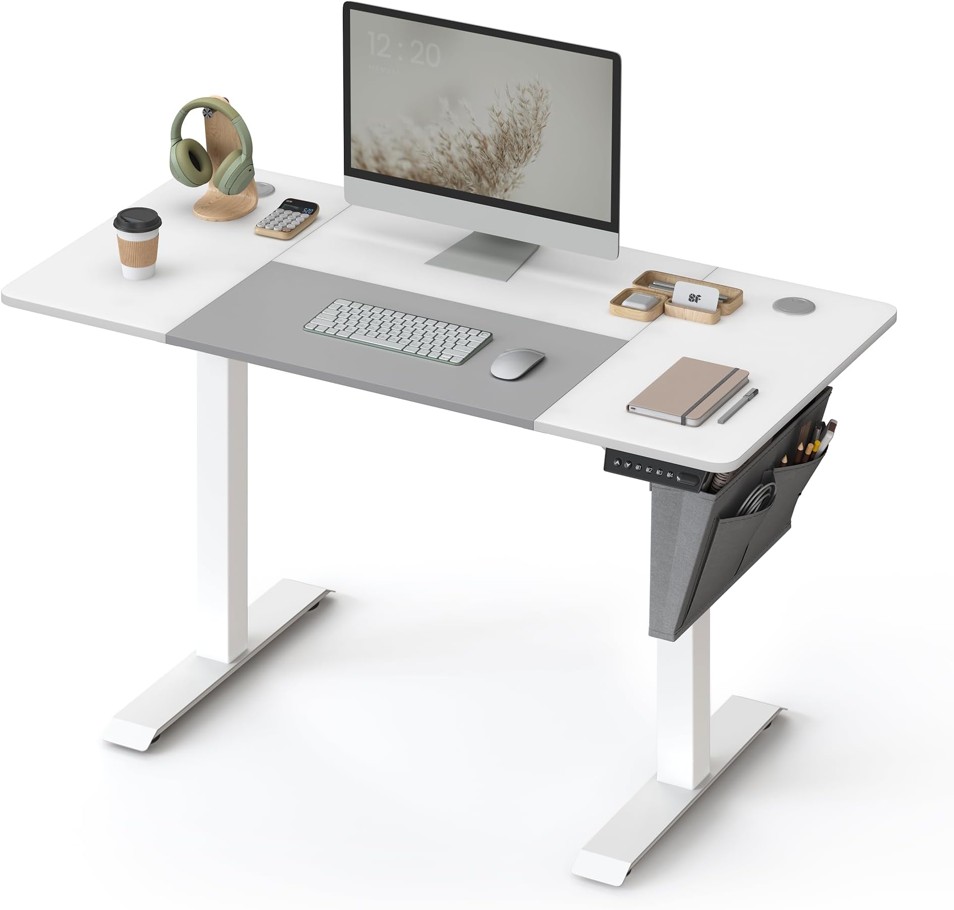 SONGMICS Electric Standing Desk, Height Adjustable Desk, 60 x 120 x (72 ...
