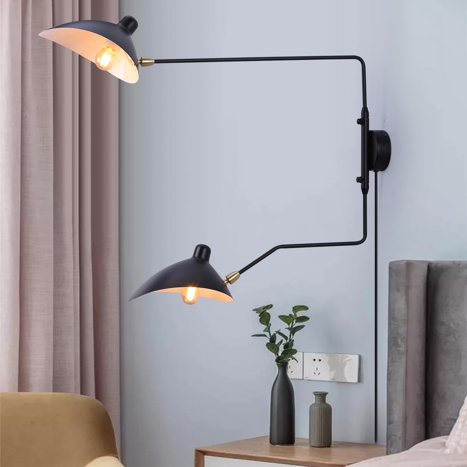 Double Swing Arm Reading Light Fixtures