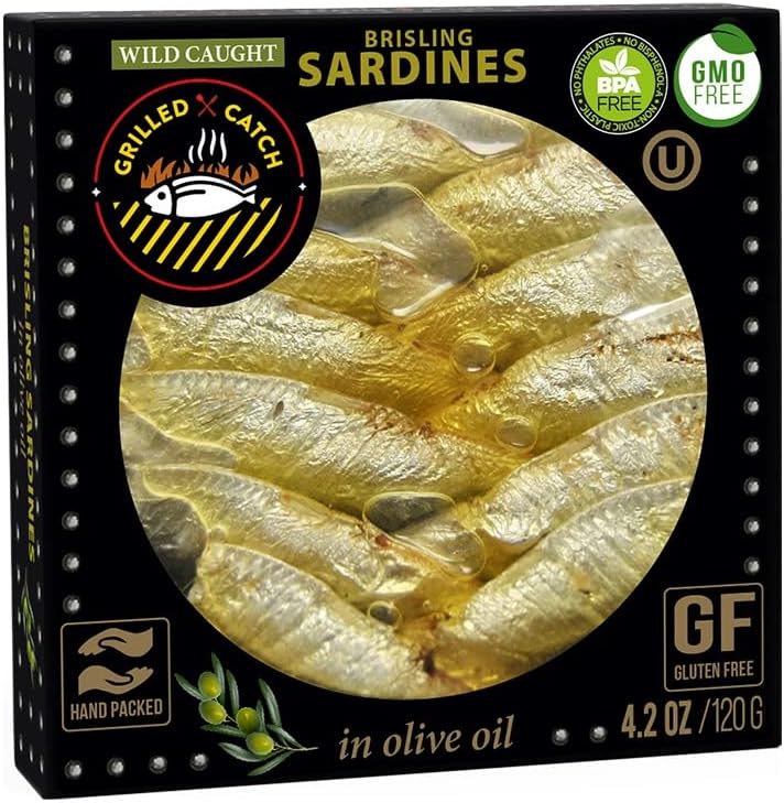 Amazon.com: Grilled Catch Wild Caught Brisling Sardines in Olive Oil, 4 ...