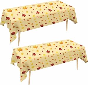 Amazon.com: HadrNahkb Fall Tablecloth Disposable 2 Pcs Plastic ...
