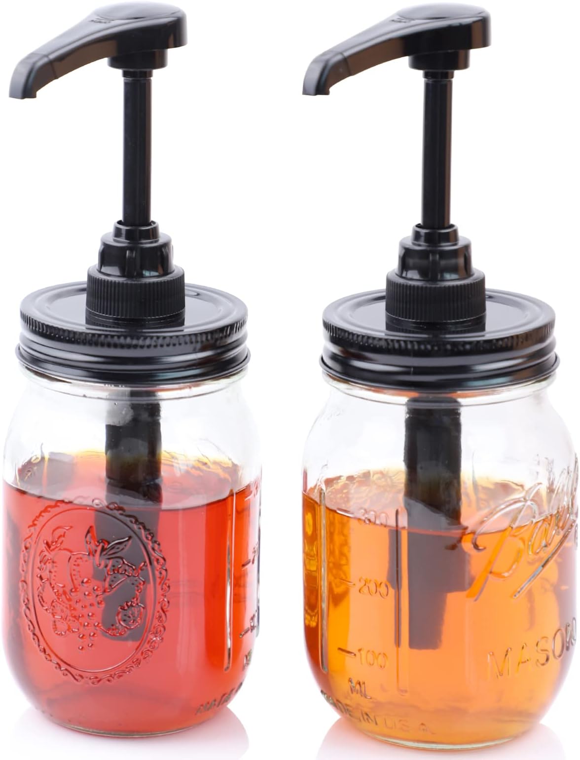 Amazon.com - Jarmazing Products Mason Jar Syrup Dispenser - Set of 2 ...