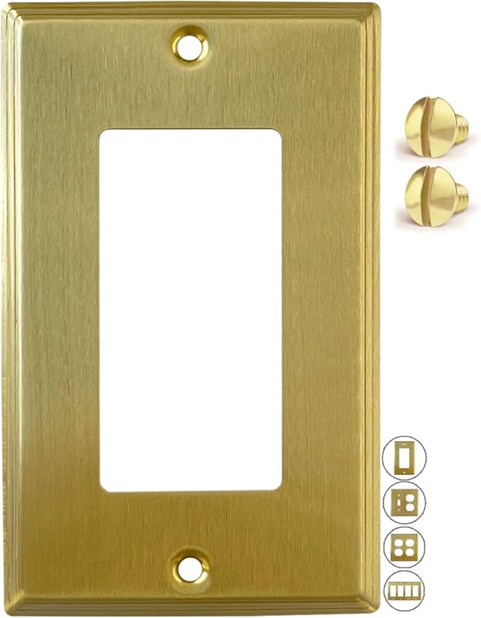 Rio Salto BRASS Modern Metal Gold Light Switch Wall Plate or Outlet ...