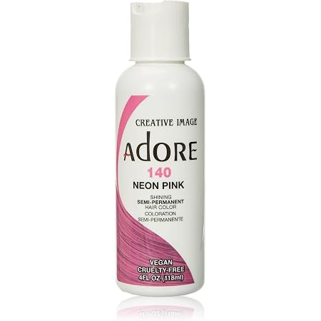 Amazon.com : Adore Semi-Permanent Haircolor #140 Neon Pink 4 Ounce ...