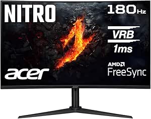 Acer Nitro XZ322QU V3 Gaming Monitor 31.5" WQHD, VA, 180Hz DP, 144Hz HDMI, 1ms (VRB), 2 x DP 1.4 ...