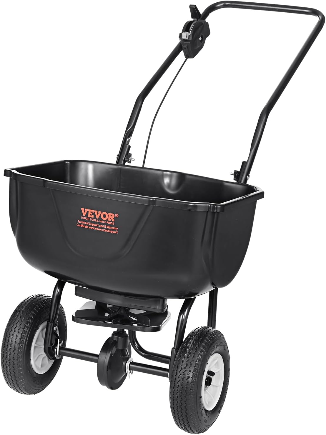 VEVOR Broadcast Spreader, 60 LB Walk-Behind Turf Spreader with 8 ...