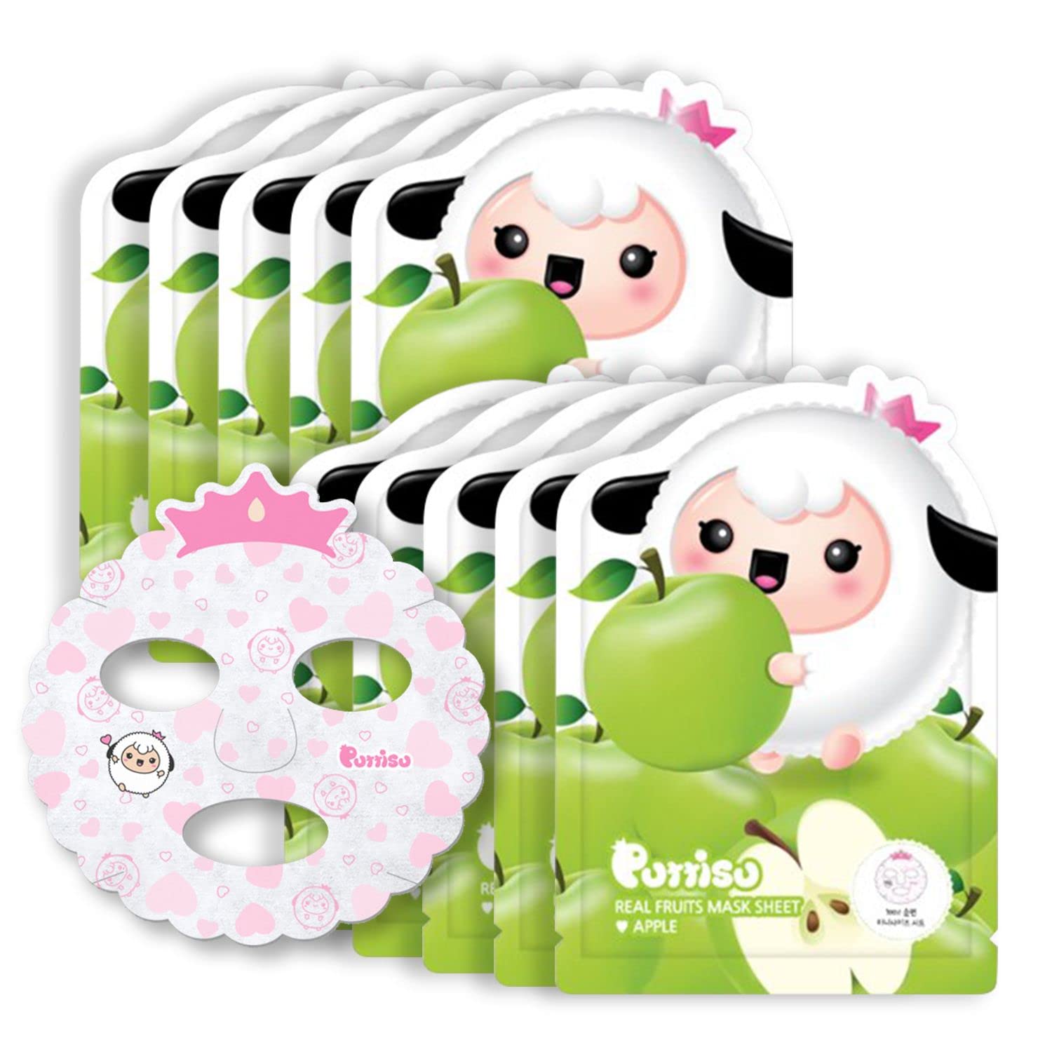 Amazon.com : Puttisu Real Fruit Facial Mask Sheet for Kids, Children ...