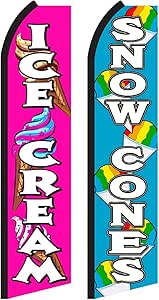 Amazon.com: Ice Cream Cones/Snow Cones - Swooper Feather Flags - 2 Pack ...