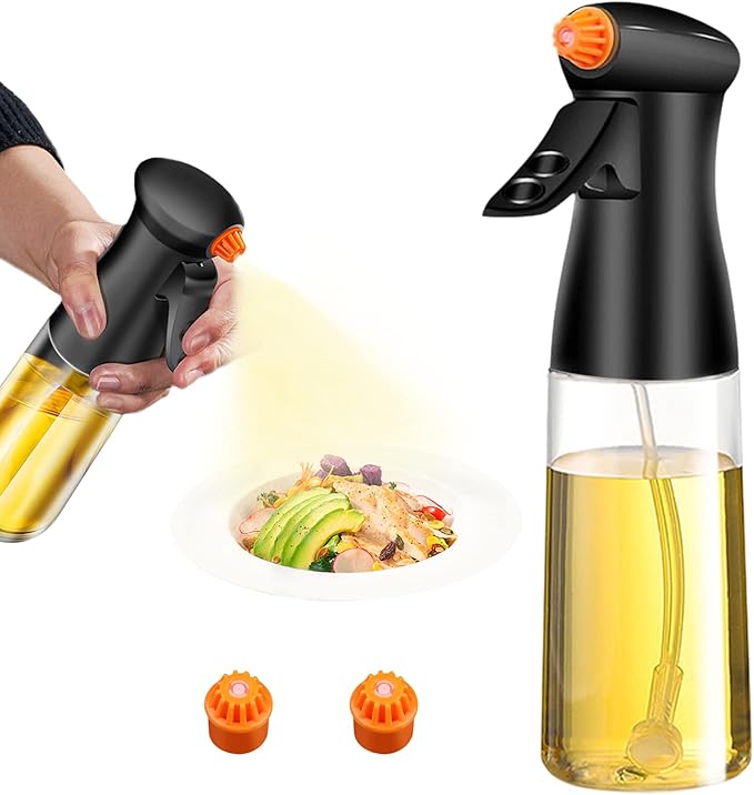 AHOUGER Oil Sprayer, 210 ml Oil Spray Bottle, Glass, Vinegar Splasher ...