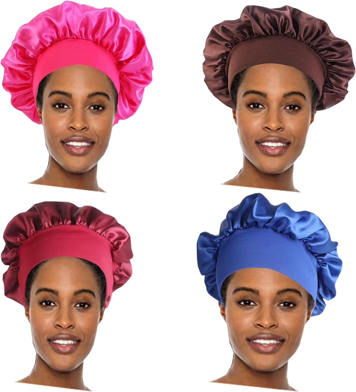 Amazon.com : DAFFECS 3Pcs Bonnets Silk Bonnet for Sleeping Hair Wrap ...