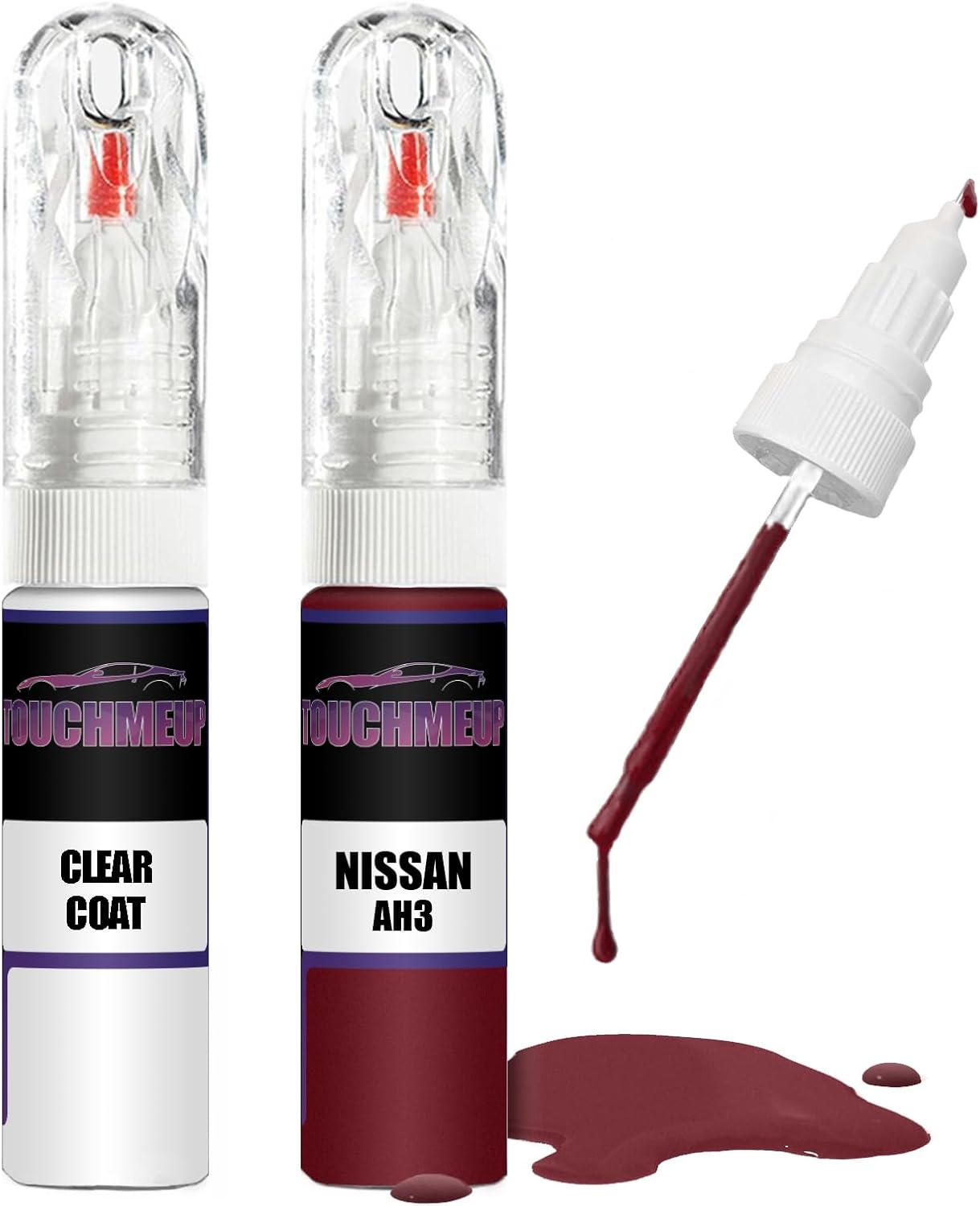 For NISSAN CHERRY RED AH3 + Clear Coat Touch Up Paint Lacquer Fix Kit ...