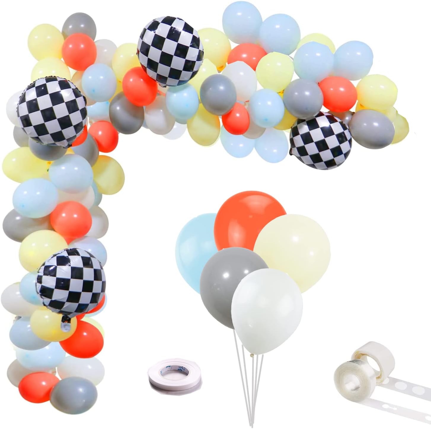Amazon.com: unband Racing Car Balloons Arch Garland Kit,Racing Car ...