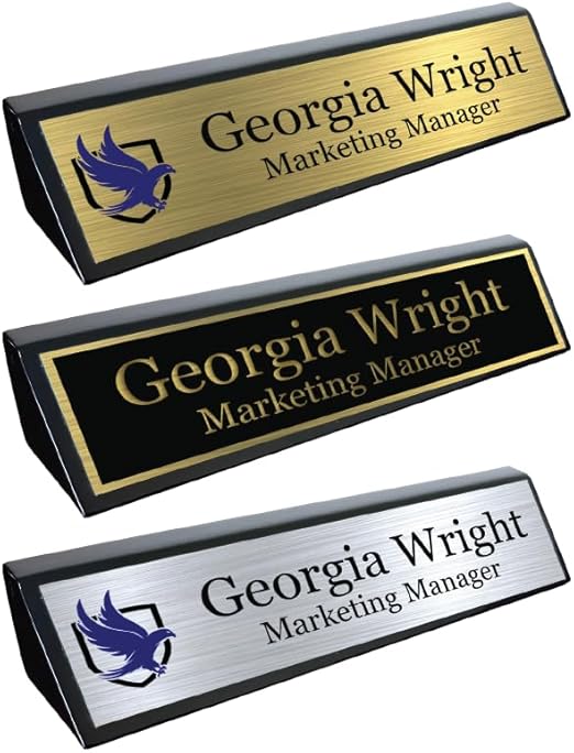 Amazon.com: Custom Desk Wedge Name Plate - Personalized Titles and ...
