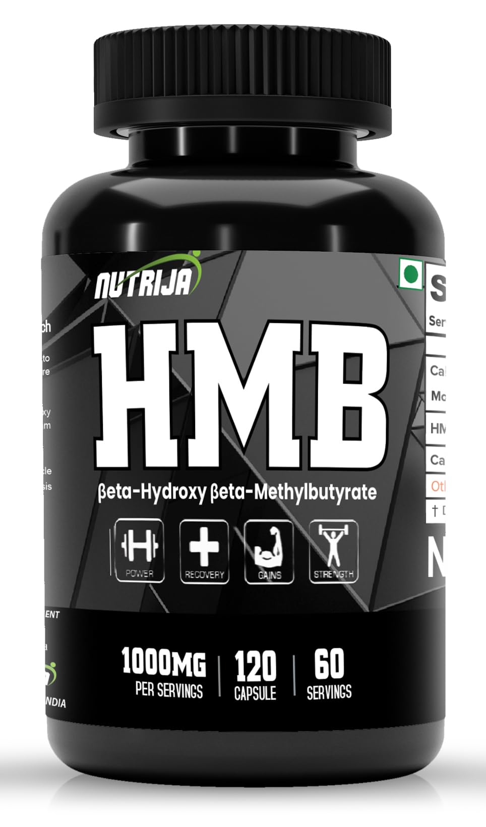 NutriJa HMB 1000MG Capsules (Beta-Hydroxy Beta-Methylbutyrate) - Pure ...