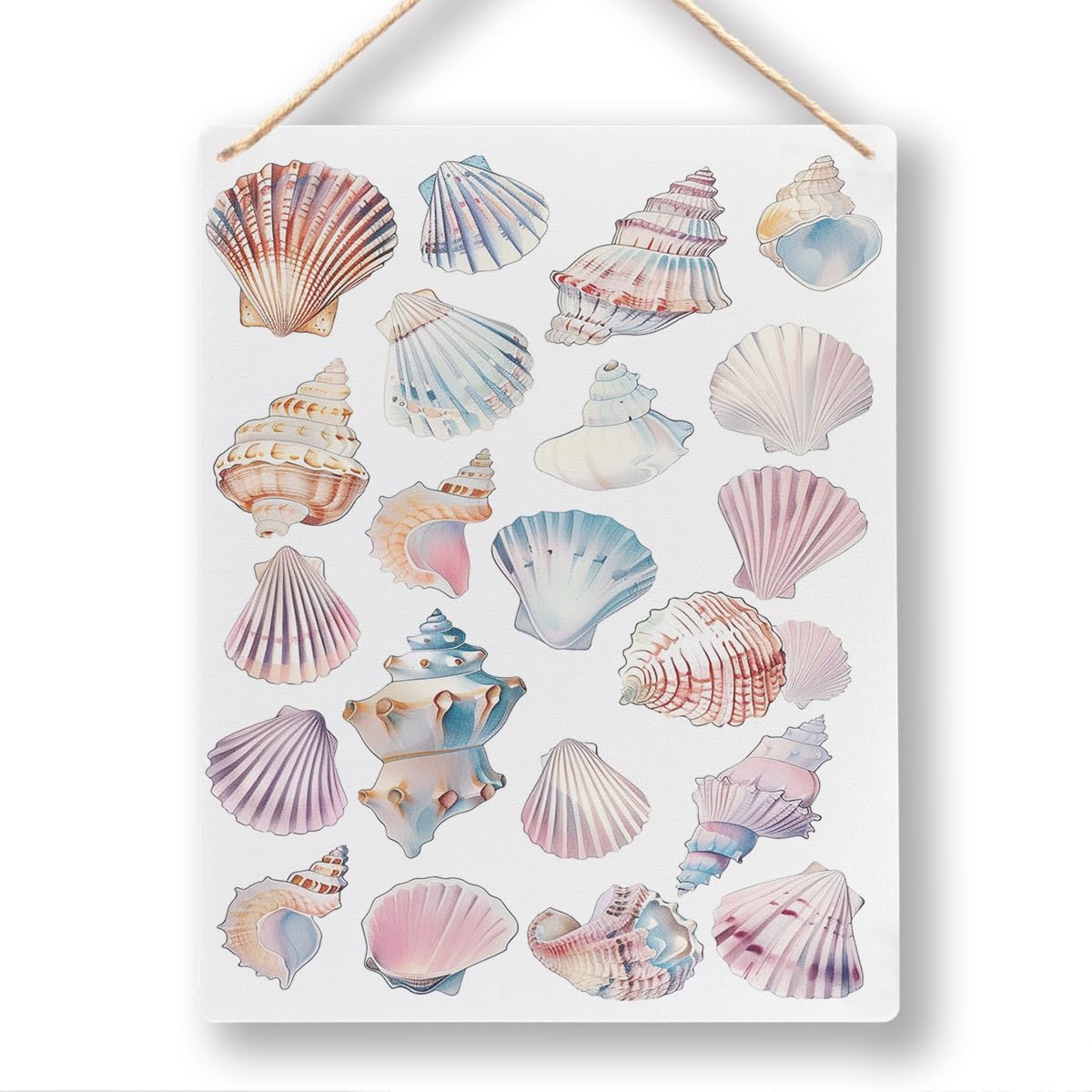 Amazon.com: Absnfatu Seashell Wall Decor, Coastal Wood Signs Hanging ...