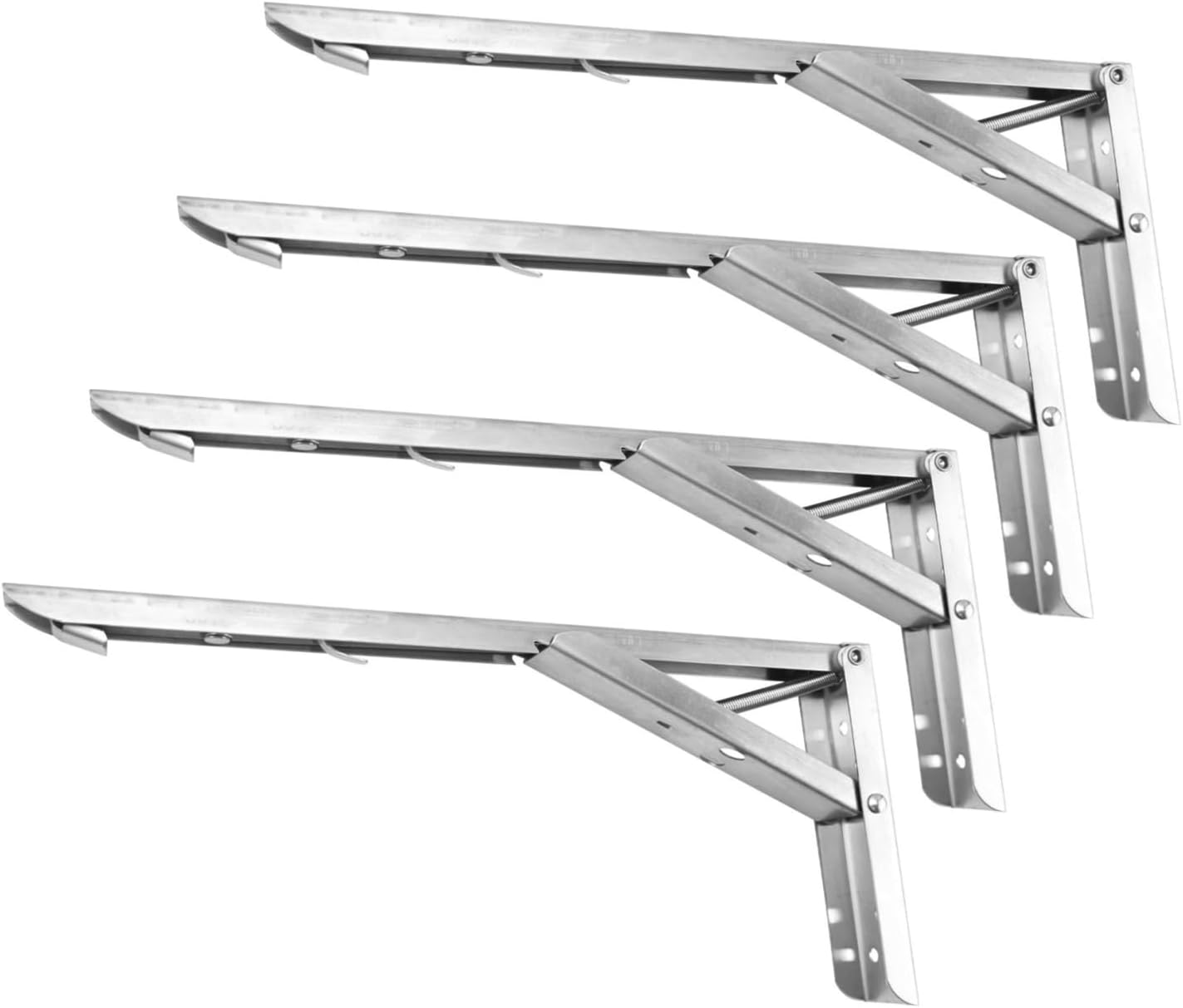 Amazon.com: 12 inch Brushed Nickel Folding Shelf Brackets,Potaosey 4PC ...