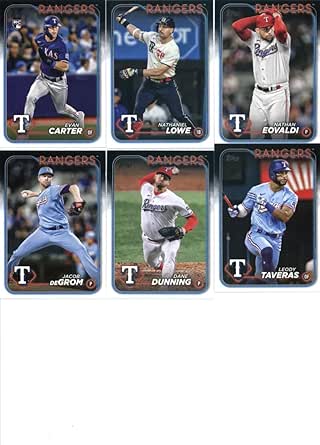Amazon.com: 2024 Topps Series 1 Texas Rangers Team Set of 11 Cards ...