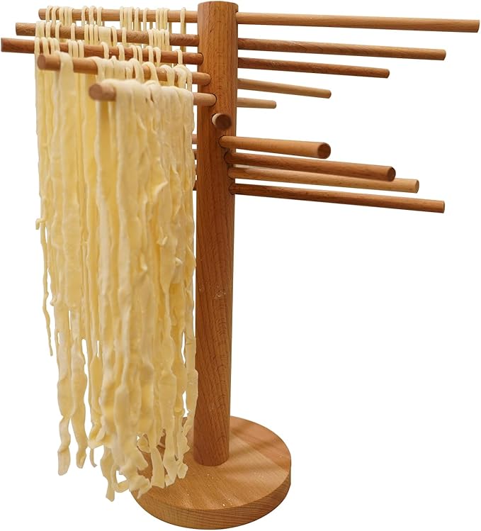 Amazon.com: Wooden Pasta Drying Rack Noodles Hanger Big Size Pasta Rack ...