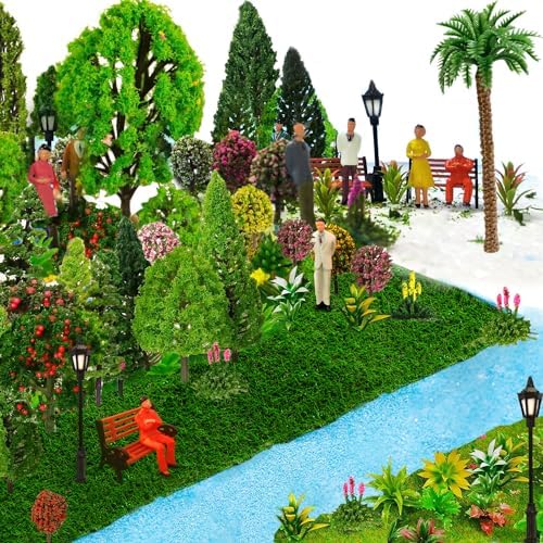 Amazon.com: Warmtree 68Pcs Mixed Model Trees Forest Animals Figures ...