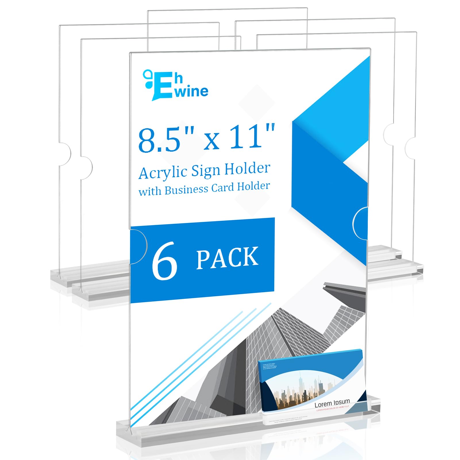 Amazon.com: EHWINE 6 Pack Acrylic Sign Holder 8.5 x 11, Clear Sign ...