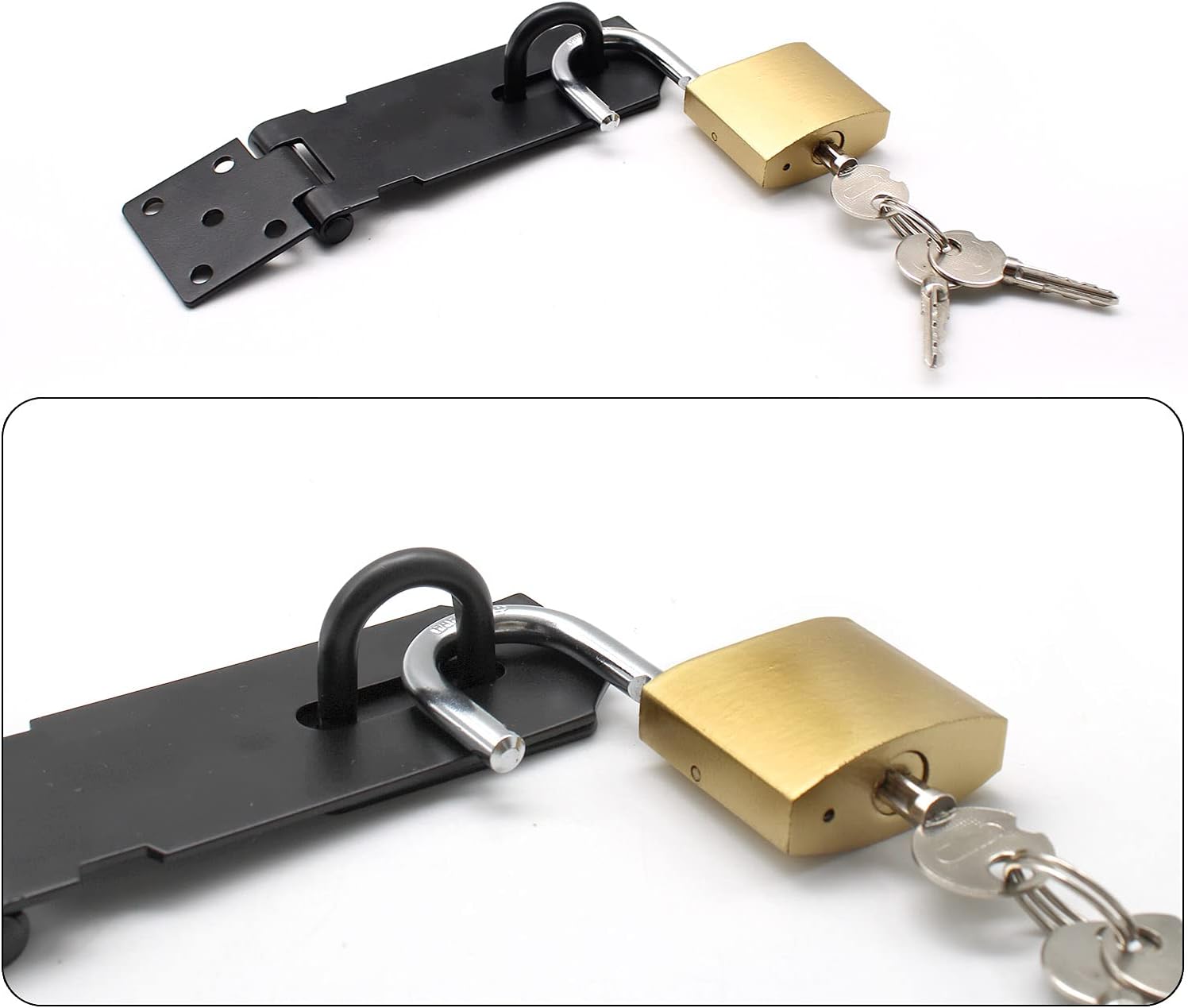 KINHARD Security Hasp Lock Padlock Clasp Set, Stainless Steel Heavy ...