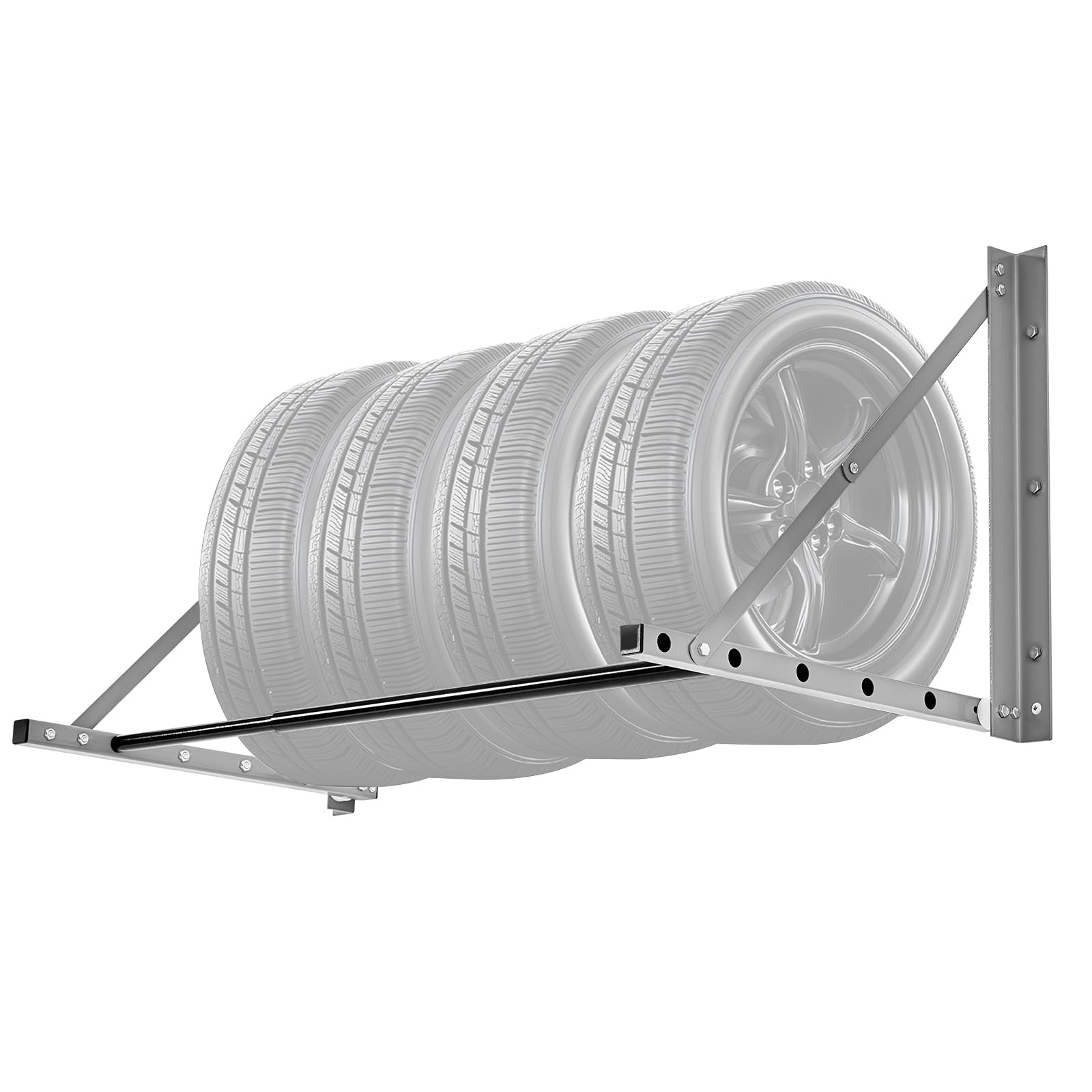 Amazon.com: VEVOR Wall Mounted Folding Tire Rack, 32" - 48" Adjustable ...