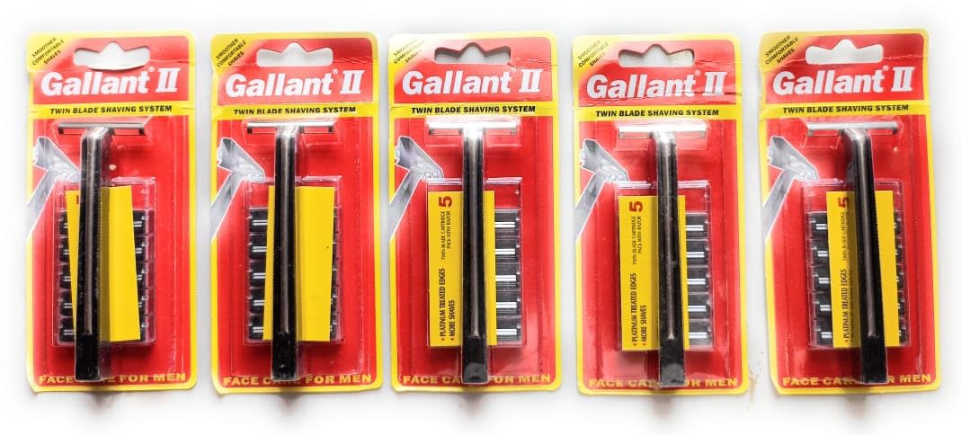 Gallant twin blade shaving Razor (Pack of 5) : Amazon.in: Health ...