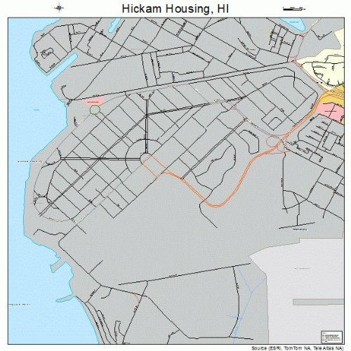 Amazon.com: Large Street & Road Map of Hickam Housing, Hawaii HI ...