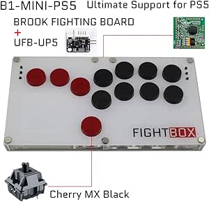 Amazon | FightBox B1-MINI-PS5 超薄型全ボタン Leverless スタイル アーケード ゲーム コントローラー ...
