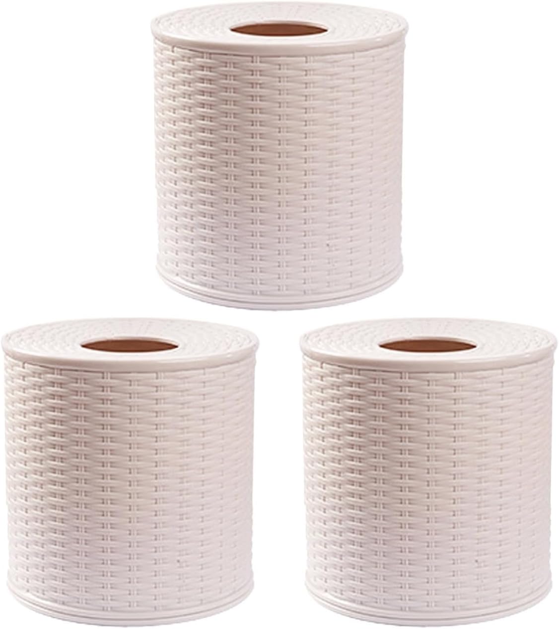 Amazon.com: Baglaum 2X Round Rattan Tissue Box Vine Roll Holder Toilet ...