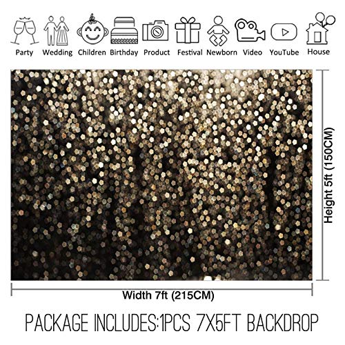 Allenjoy 7x5ft Gold Bokeh Spots Backdrop for Selfie Birthday - Want It All