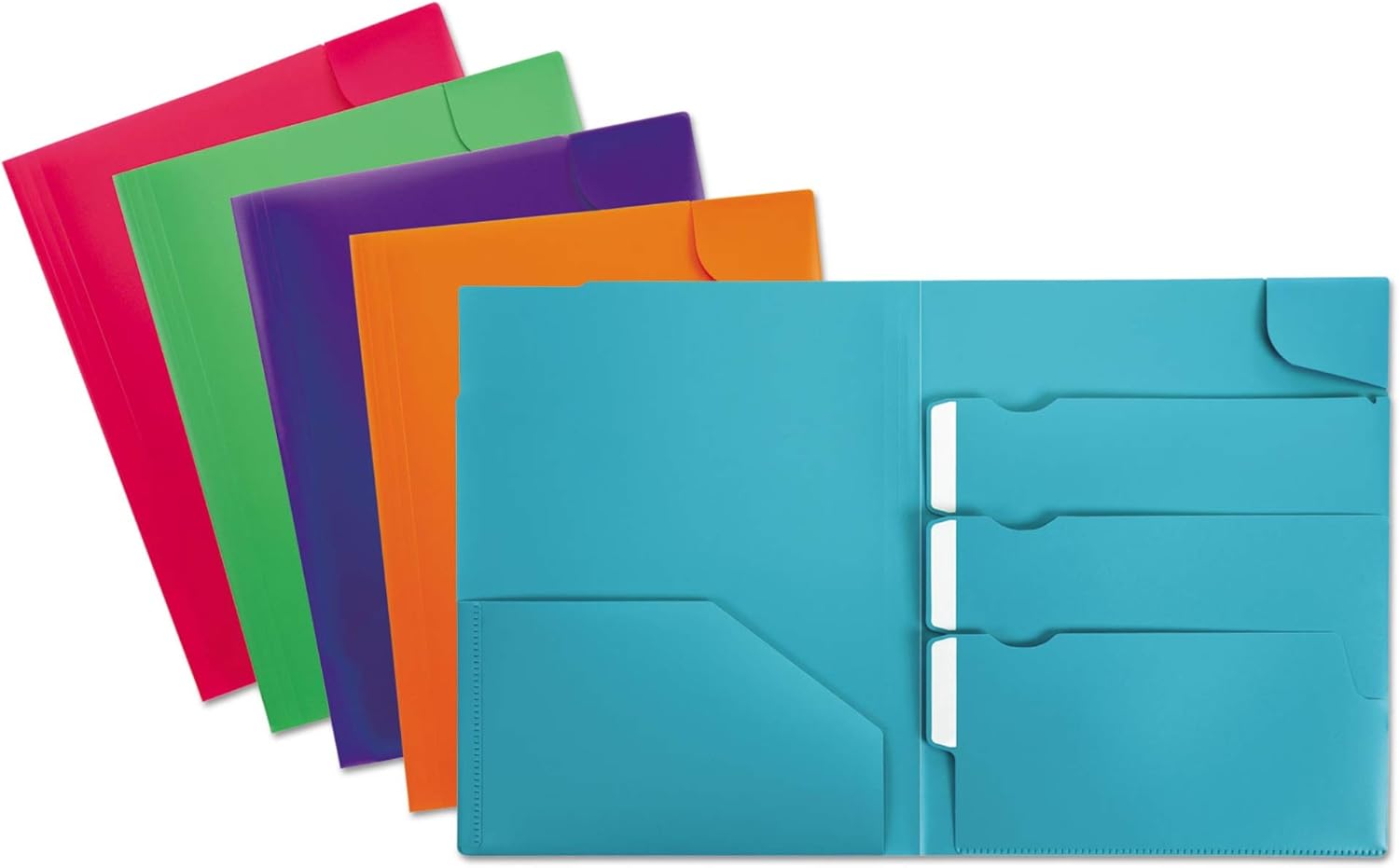 Amazon.com: Oxford 99837 Divide It Up Four-Pocket Poly Folder, 11 x 8-1 ...