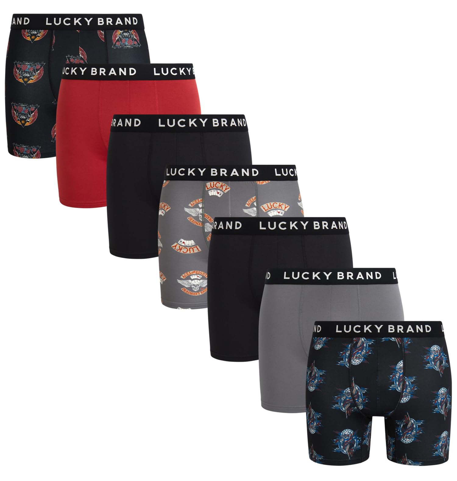 Lucky Brand Men's Boxer Briefs – 7 Pack Soft Stretch Performance Boxers ...