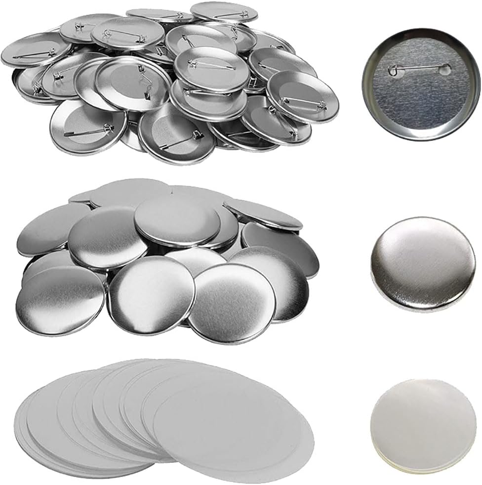 Amazon.com: 100 Sets Blank Button Pin Badge Button Parts Shells Button ...
