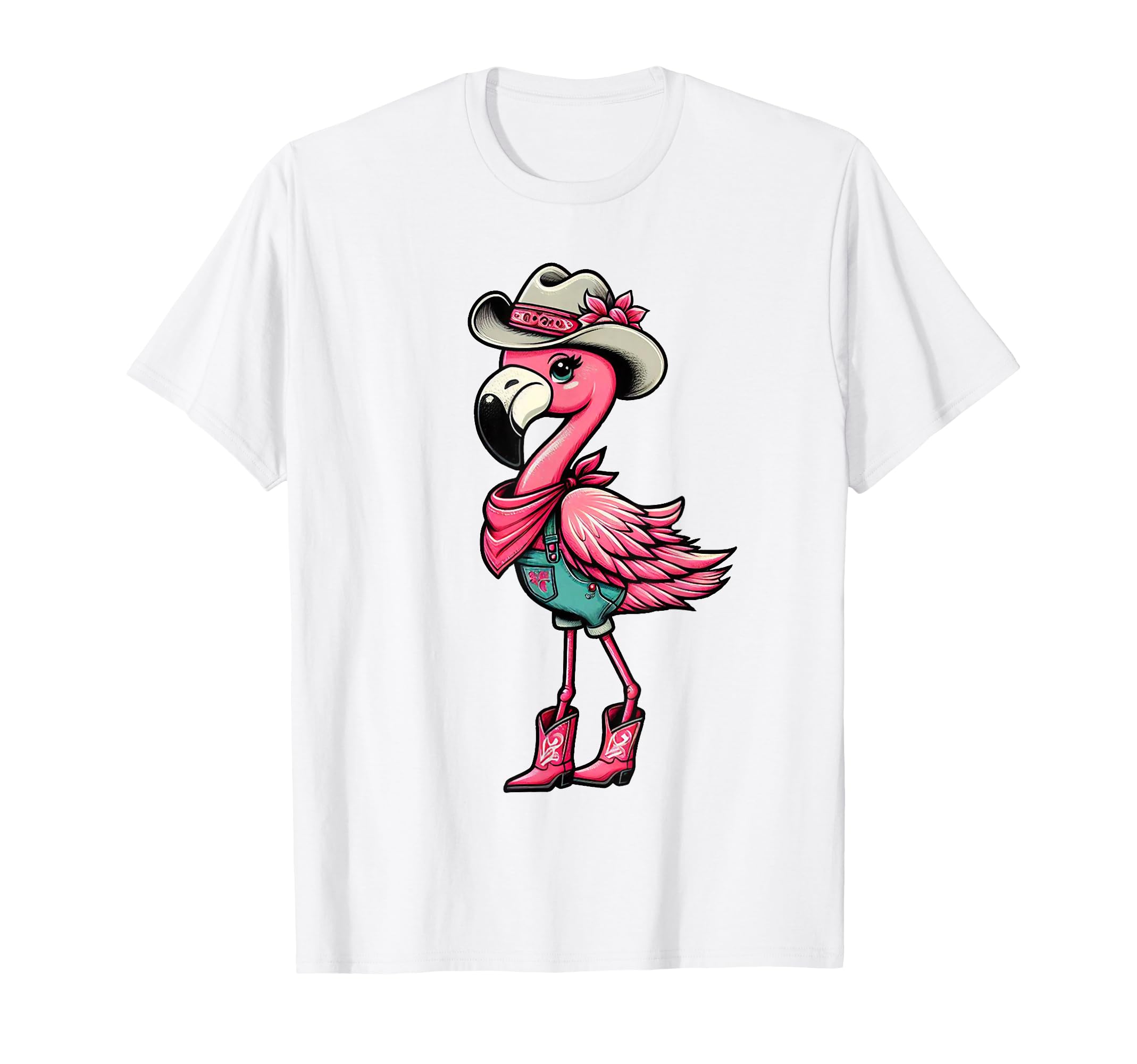 Amazon.com: Flamingo Cowgirl Women Girl Cute Flamingo Tropical Birds T ...