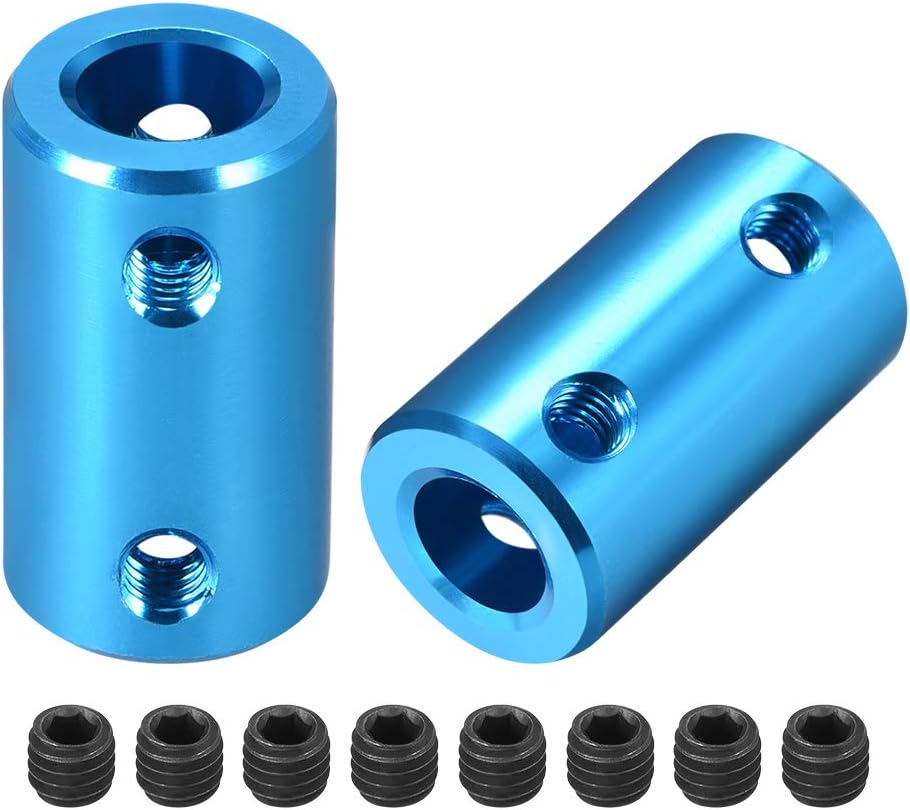 uxcell 8mm to 8mm Bore Rigid Coupling Set Screw L25XD14 Aluminum Alloy ...