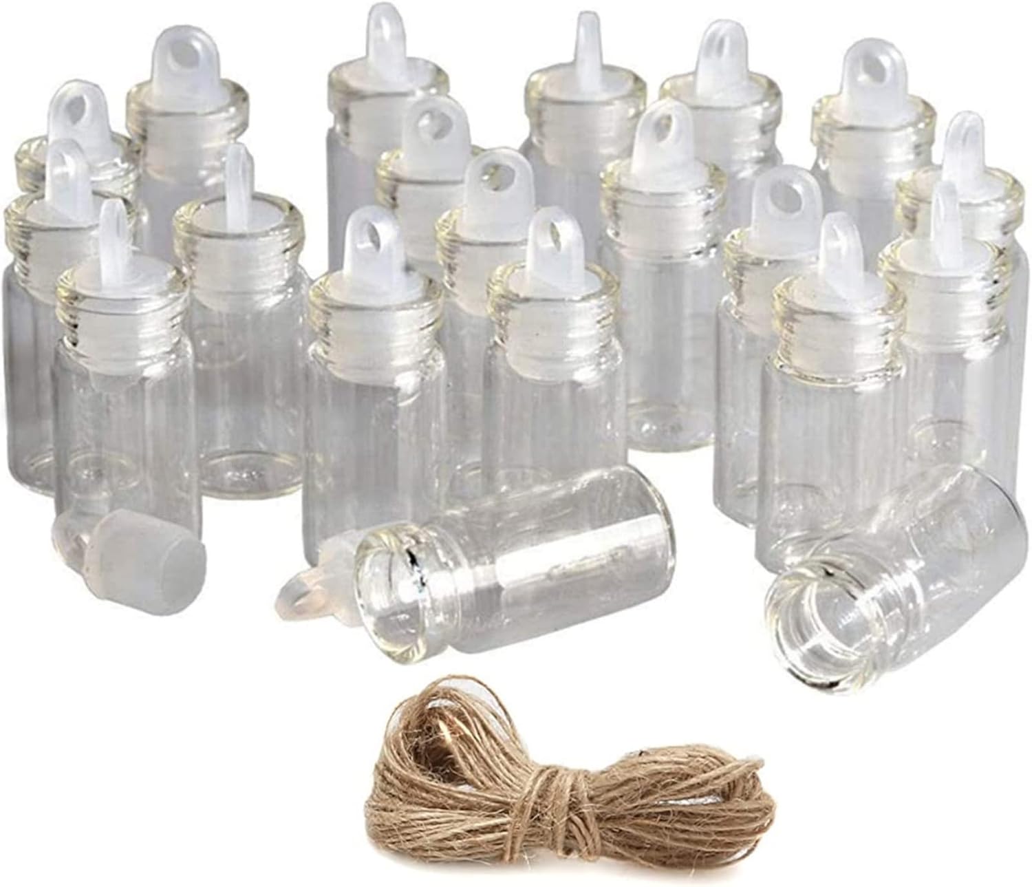 Amazon.com: Minsily 100 Pcs 1ml Mini Small Glass Bottles with Plastic ...