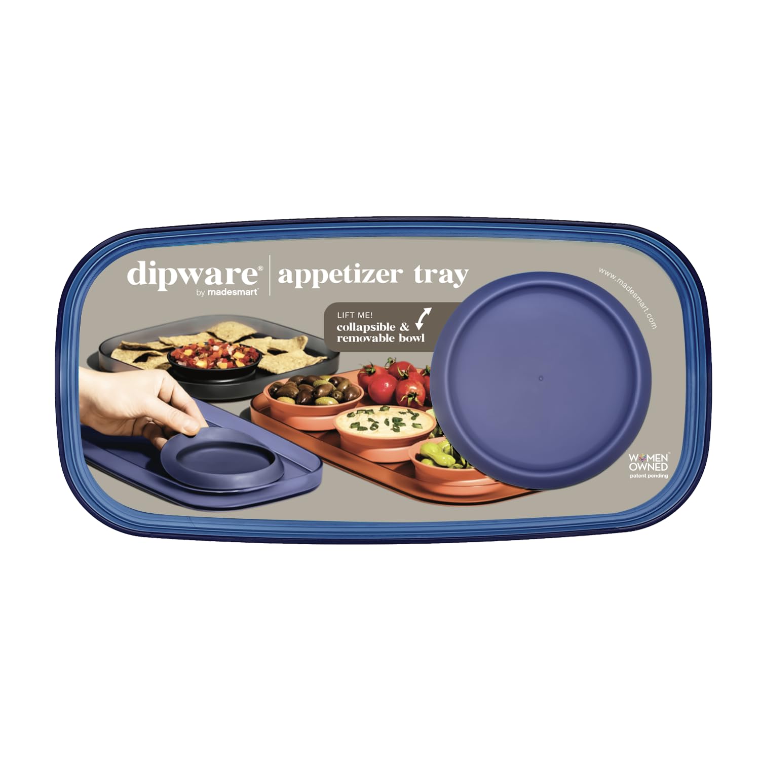 Amazon.com | Madesmart dipware Small Serving Tray with Collapsible and ...