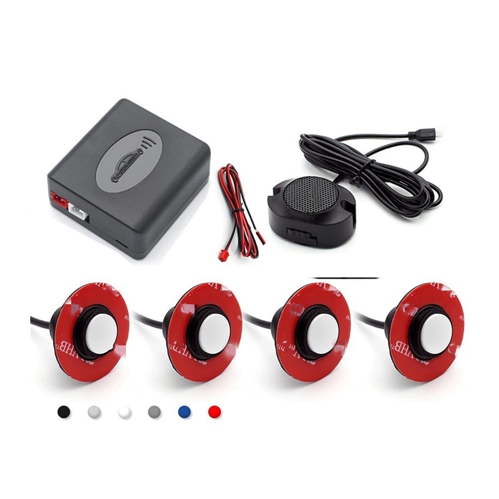 Buy 6 Colors Optional 4 Sensors Car Parking Sensor Kit Reverse Backup ...