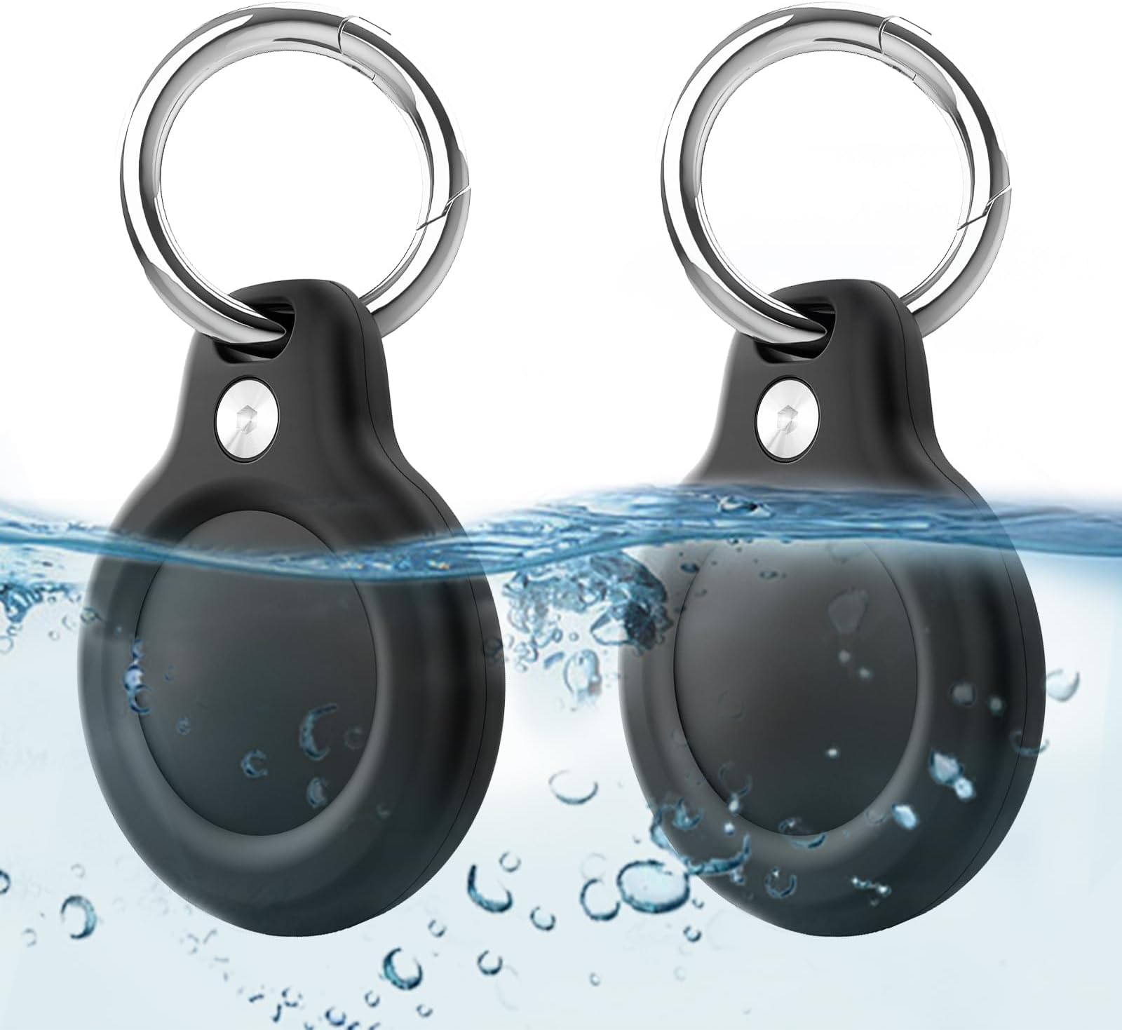 LETREEN Airtag Keyring Holder 2 Pack, IP68 Waterproof Air Tag Holder ...