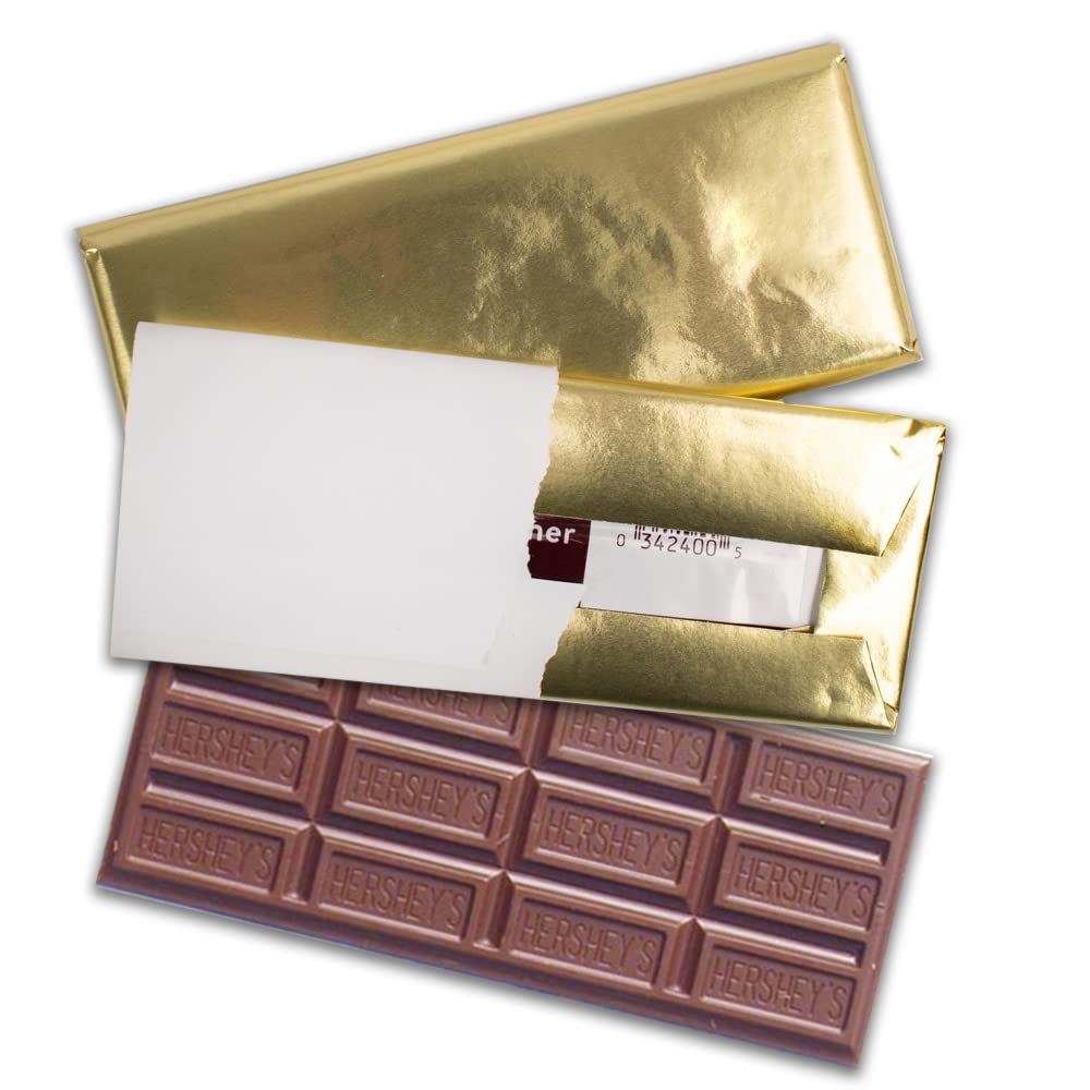 Amazon.com : 25ct Gold Foil Wrapped Milk Chocolate 1.55oz Candy Bars ...