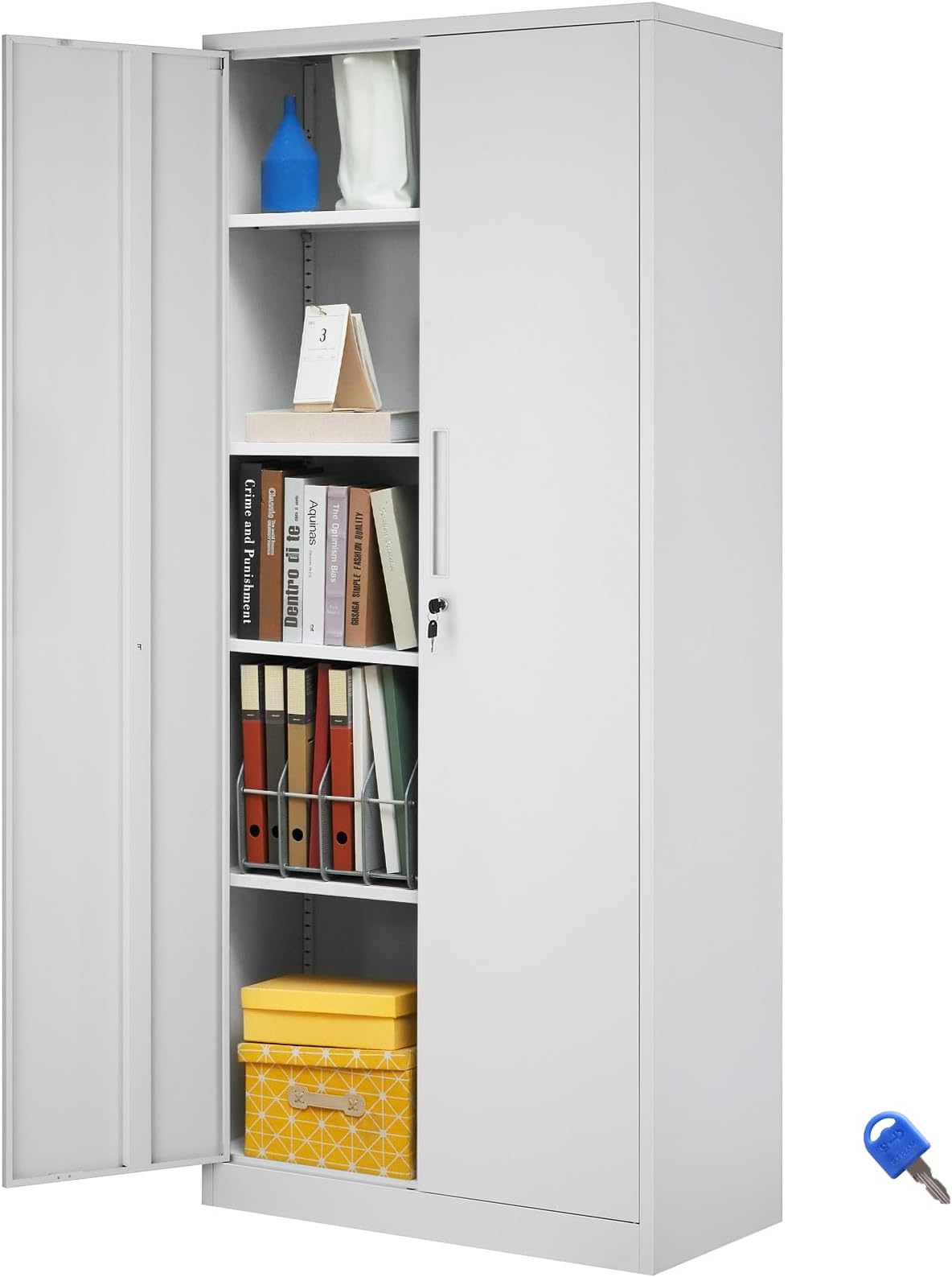 Amazon.com: VEVOR Metal Storage Cabinet, Steel Locking Storage Cabinet ...