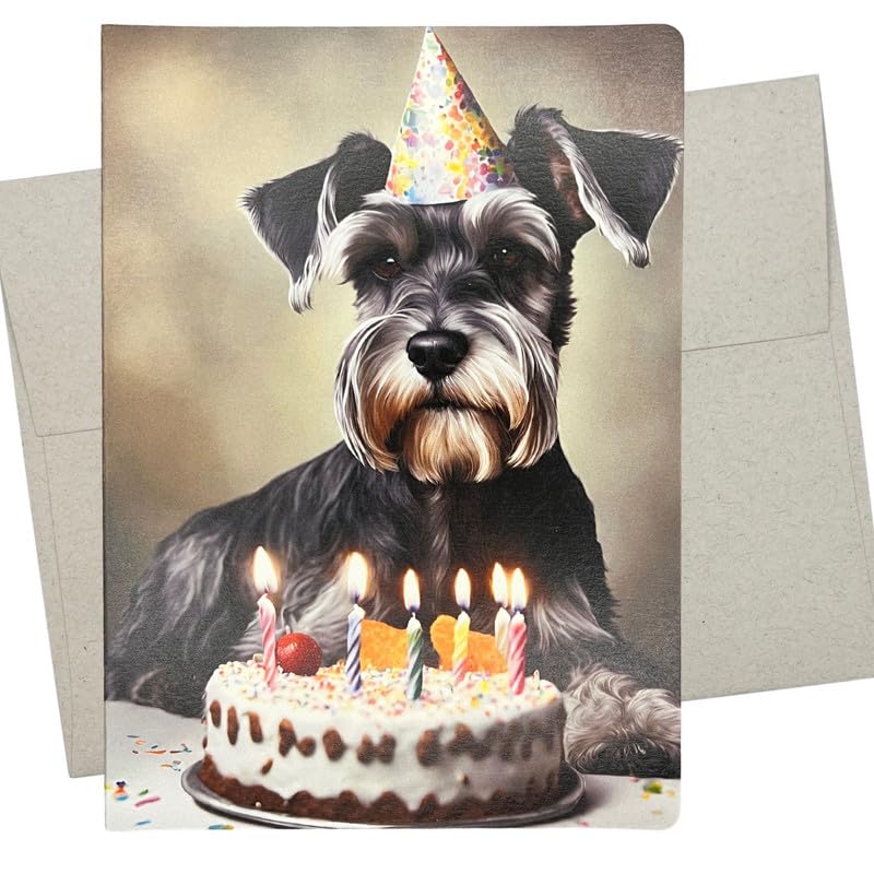 Amazon.com : Schnauzer Birthday Card, Dog Birthday Card (1 Premium Card ...