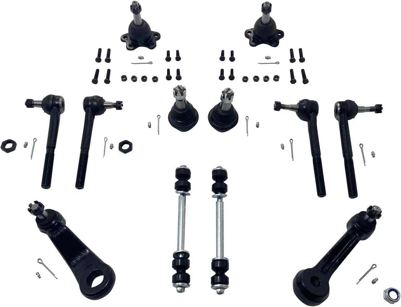 Amazon.com: TOTLLE Front Suspension Kit Ball Joint Tie Rod End Pitman ...