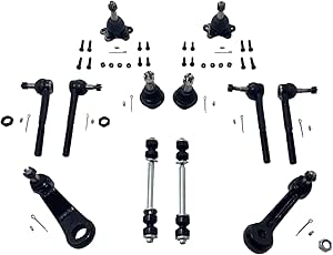 Amazon.com: TOTLLE Front Suspension Kit Ball Joint Tie Rod End Pitman ...