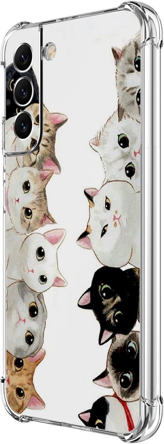 Amazon.com: Beaucov Galaxy S22 Case, White Black Cute Cats Drop ...