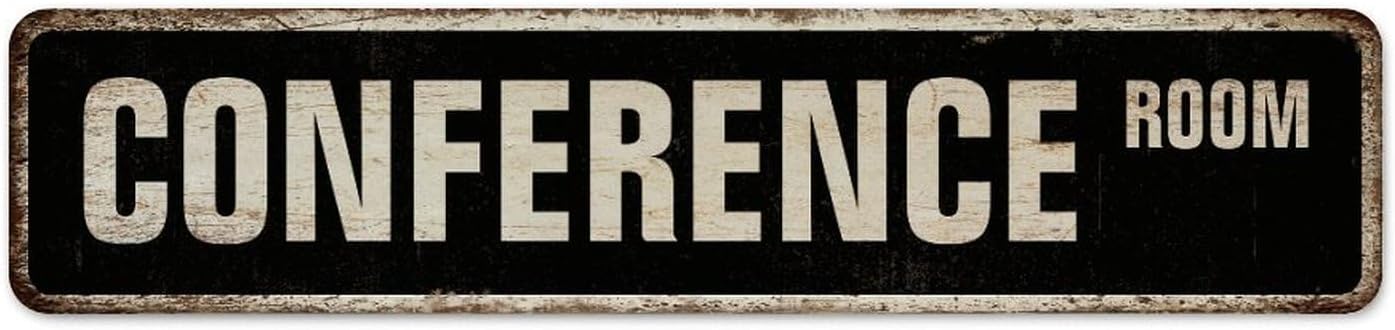 Amazon.com : Conference Room Black 4x18 Inch Metal Tin Sign Farmhouse ...