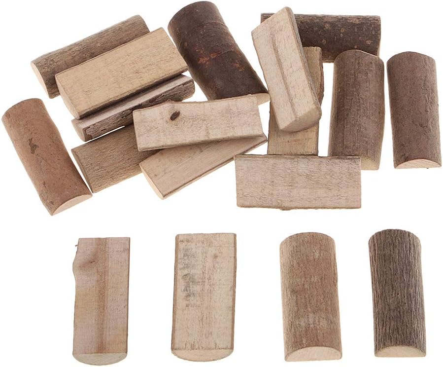 P Prettyia 20 Pieces Rustic Small Wooden Wood Log Sticks Natural Tree ...