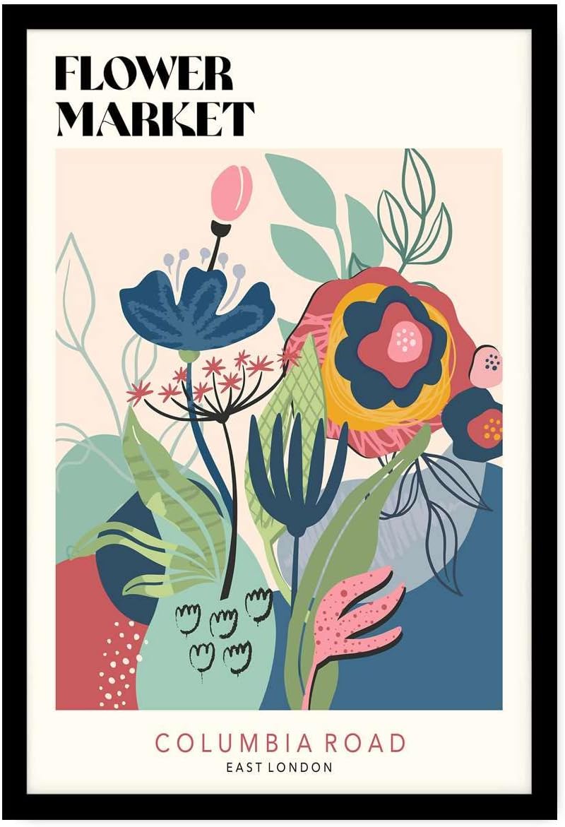 Amazon.com: Canvas Painting Posters Wall Art Picture Prints Flower Market Art Print Flower ...