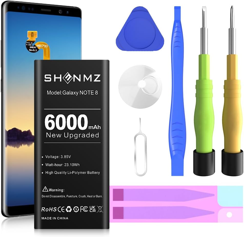 Amazon.com: Galaxy Note 8 Battery, (2025 New Upgrade) 6000mAh High ...
